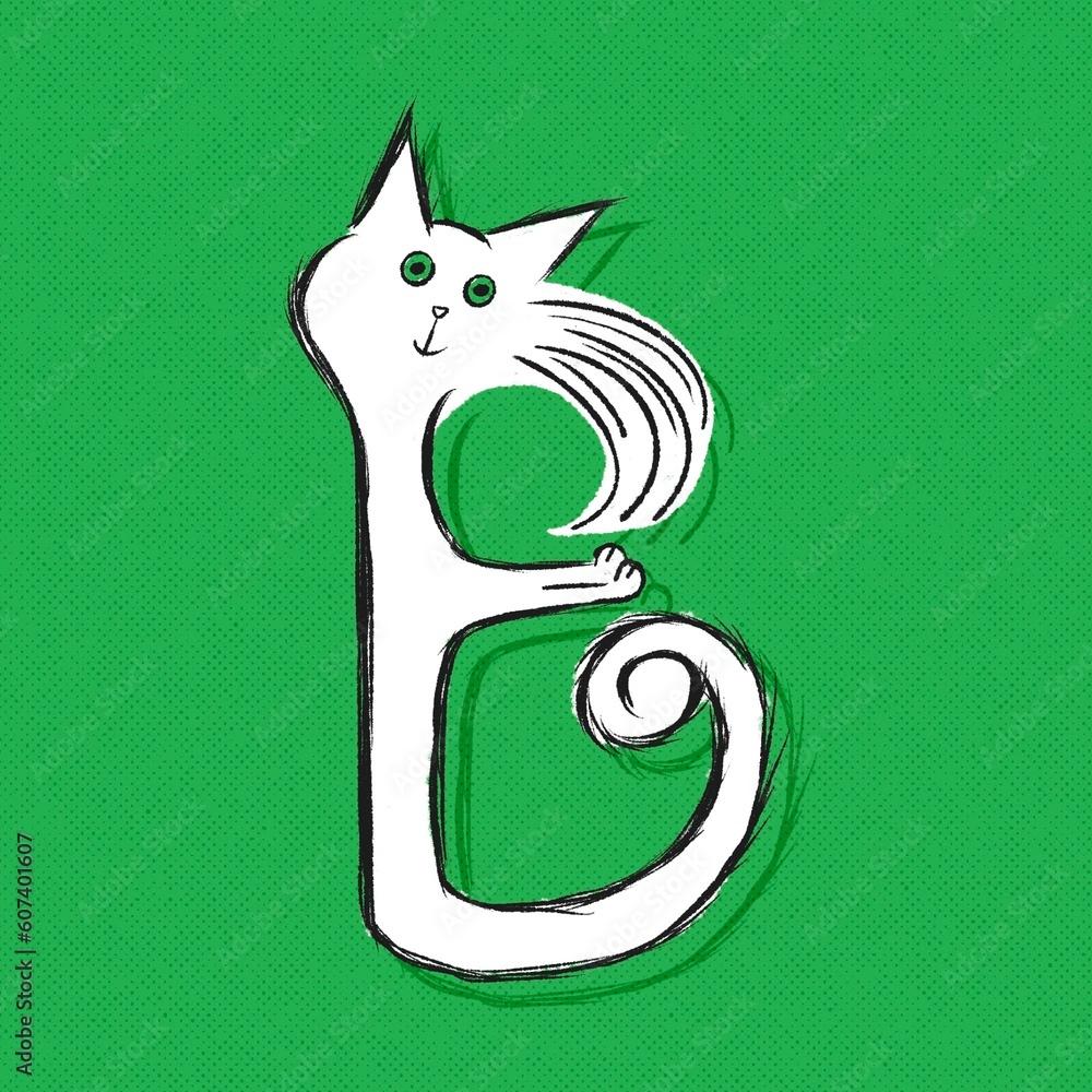 Cat Alphabet Letter B for learning Stock Illustration | Adobe Stock