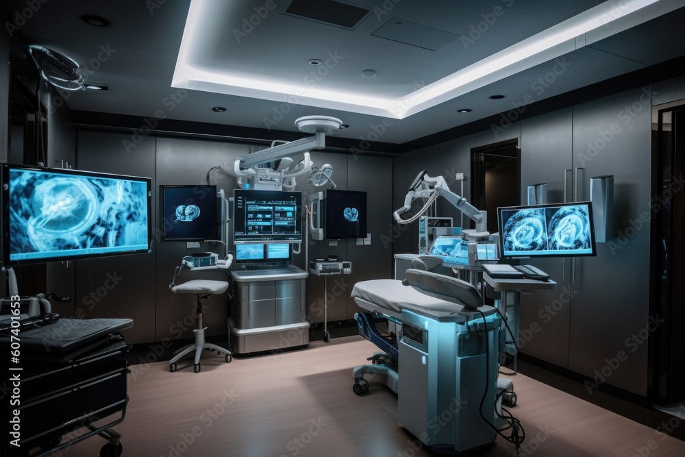smart operating room, equipped with advanced surgical tools and ...