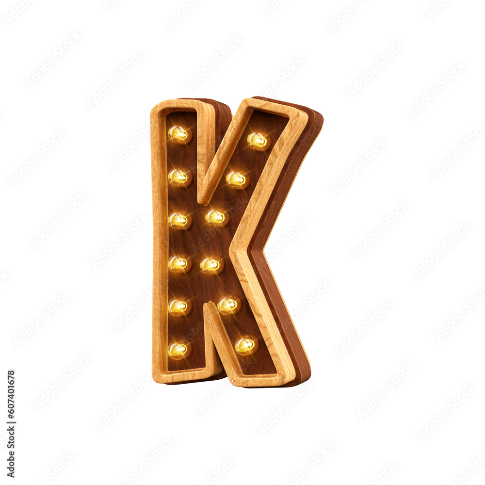 Alfabeto de madeira letra K Stock Illustration | Adobe Stock