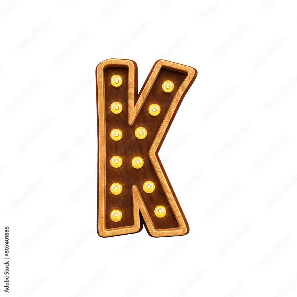 Alfabeto de madeira letra K Stock Illustration | Adobe Stock