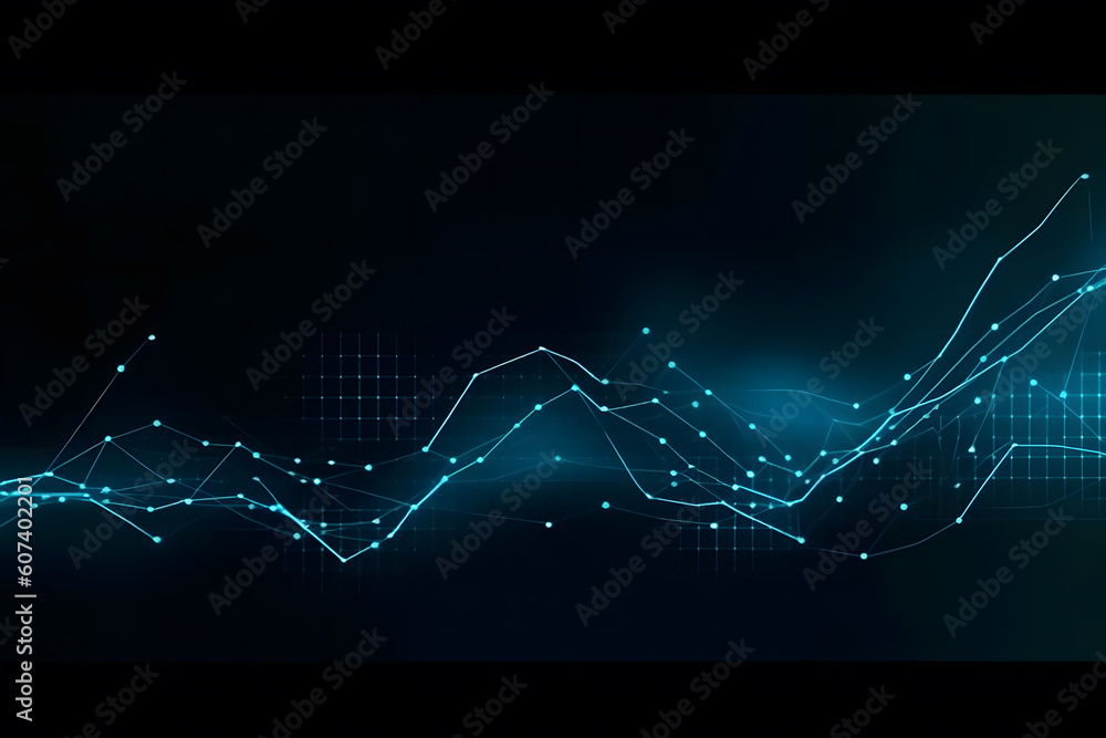 Stock market trading graph and candlestick chart on screen monitor for ...