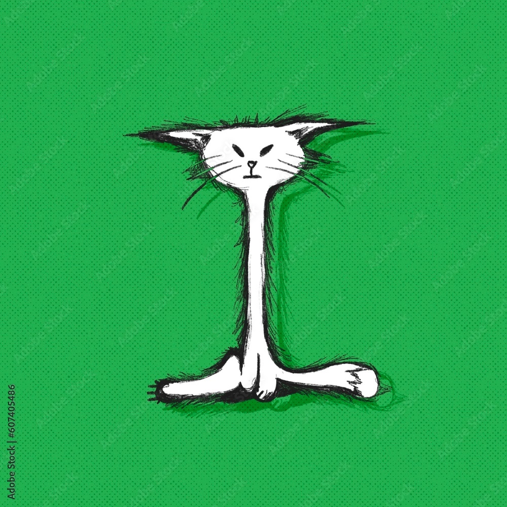 Letter i cat alphabet characters for education in a sketchy hand-drawn ...
