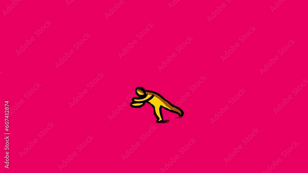 Hard working man figure pushing something isolated. Cartoon color ...