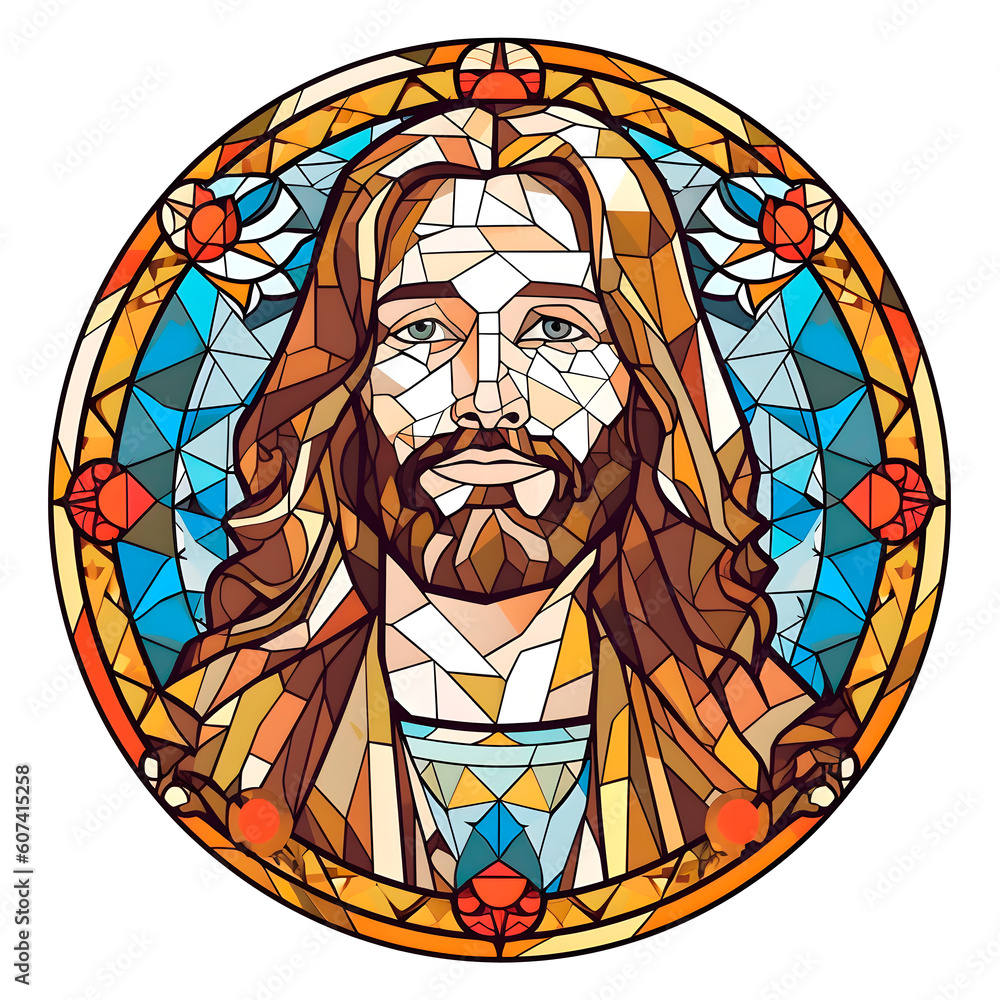 modern portrait of jesus christ on transparent background, portrait of ...