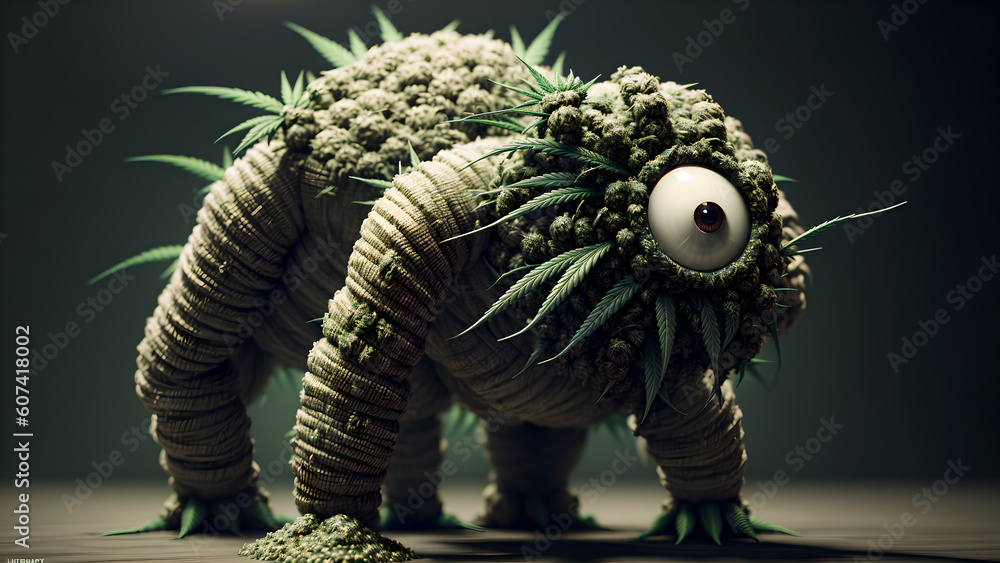 Cannabis monsters Stock Illustration | Adobe Stock