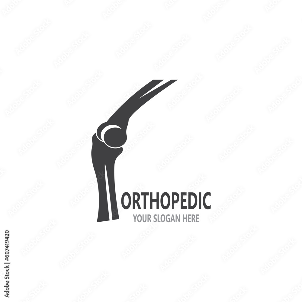 Human bone orthopedic logo vector. Anatomy skeleton flat design ...
