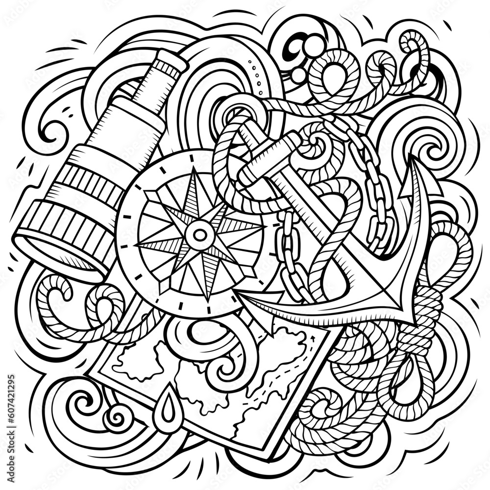 Nautical Cartoon Vector Illustration Stock Vector Adobe Stock 3498