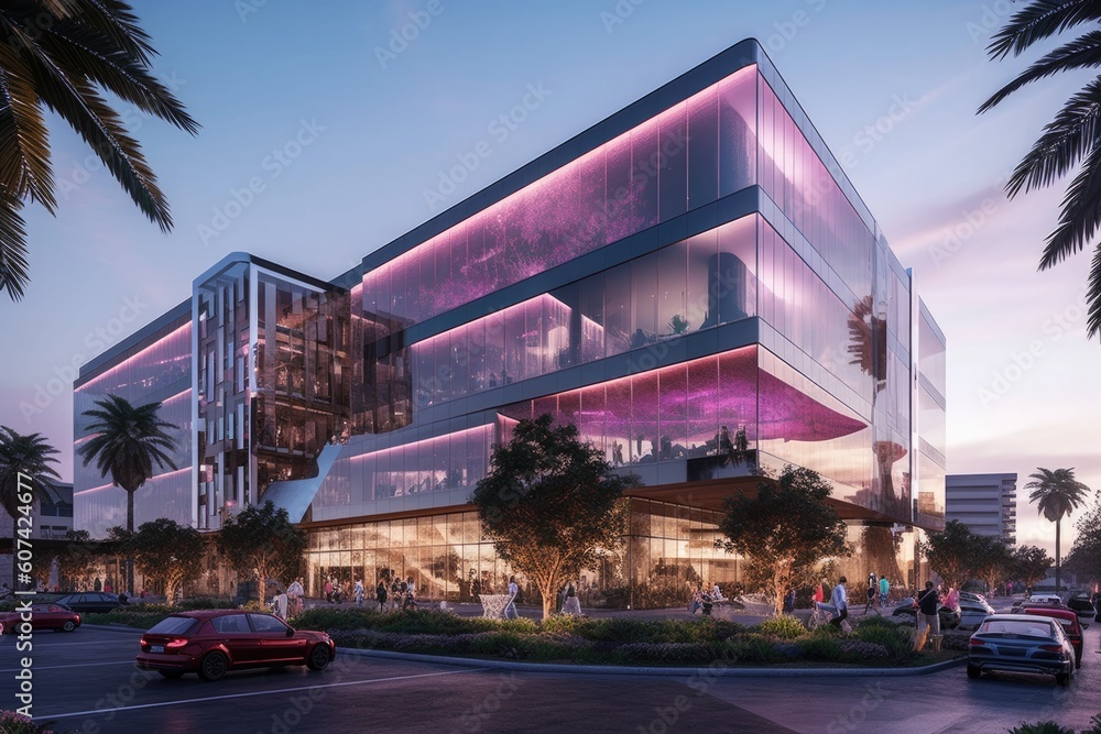 Mixed-use business architecture building with a combination of office ...