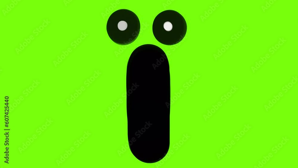 Scared eyes and mouth on a green screen. Added shock emotion for any ...
