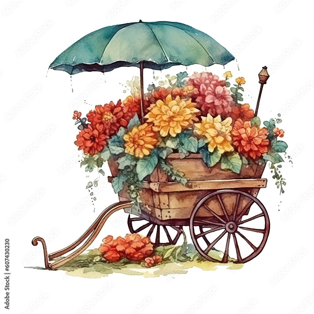 Vintage Flower Carts, Garden Cart, Flower Cart, Floral Cart, Vintage ...