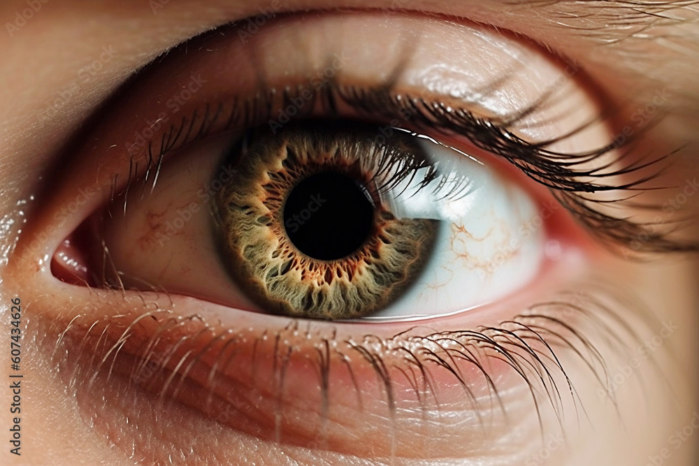 Close up female eye. Vision of future and healthy life concept ...