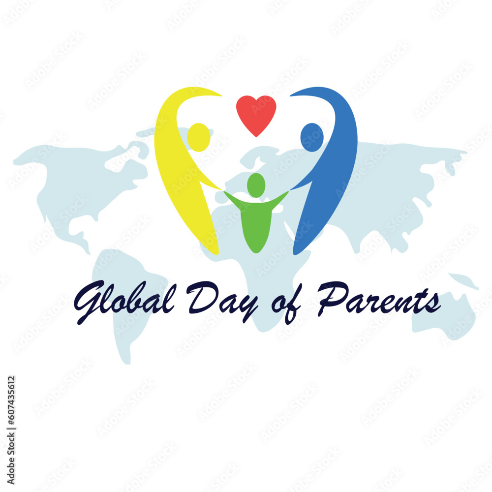 Global day of parents with parents logo and text and world background ...