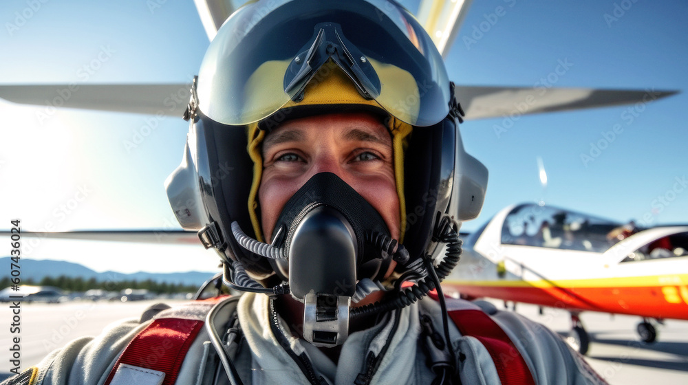 Bright day, 45-year-old jet fighter pilot prepares for takeoff on the ...