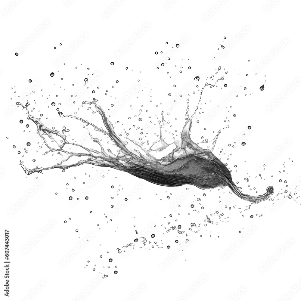 Black water splash isolated on white background. please invert or add ...