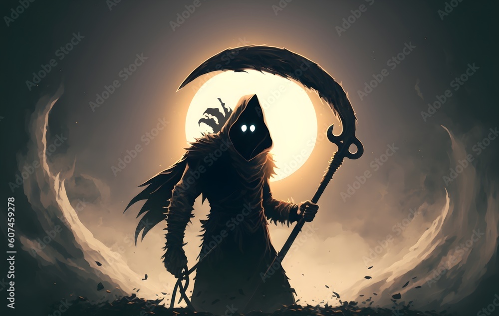 Photo & Art Print The Death as know as Grim Reaper holding the scythe ...