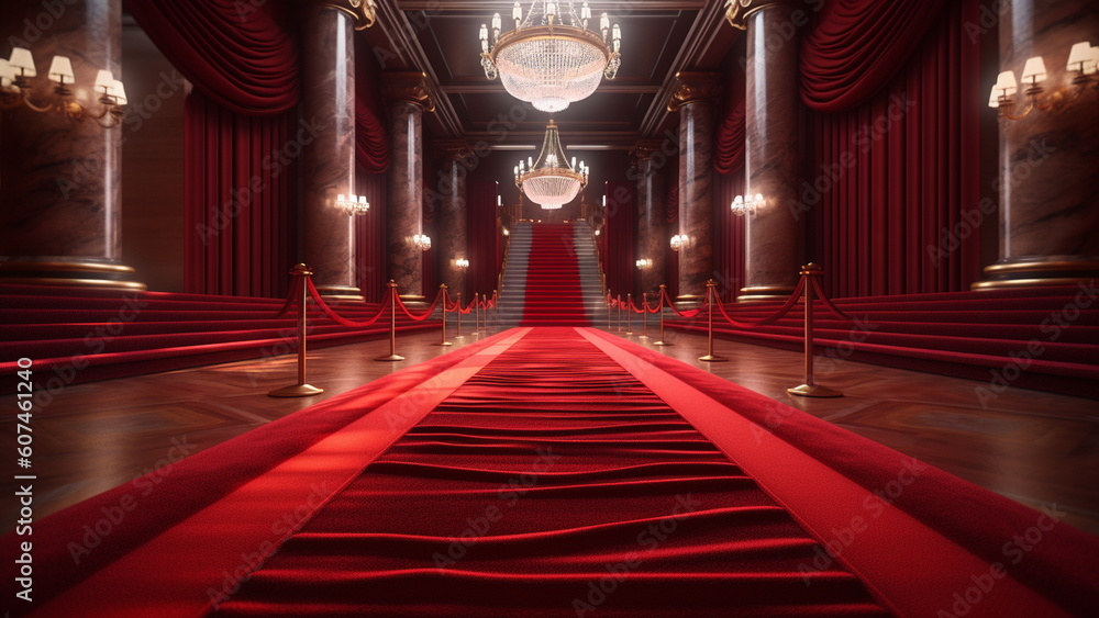 Realistic red carpet and pedestal. Red carpet, Luxury, Generative AI ...
