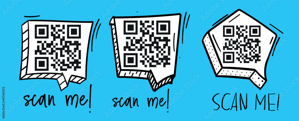 QR code scan for smartphone. Qr code frame vector set. Template scan me ...