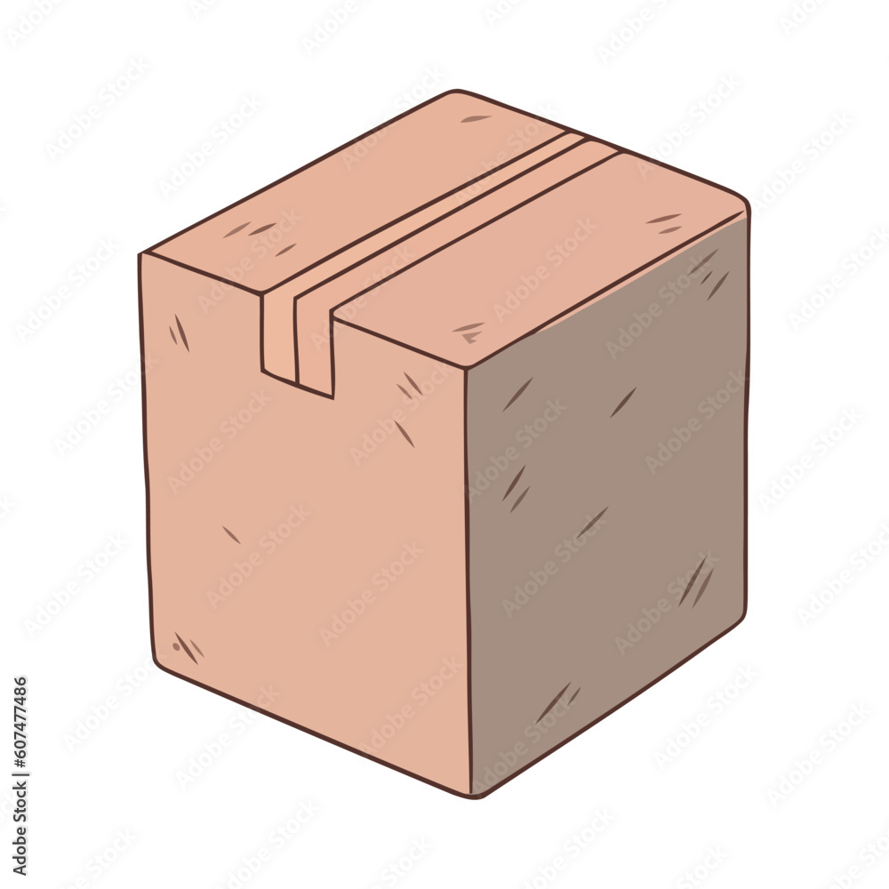 Cartoon cardboard box symbolizes shipping industry Stock Vector | Adobe ...