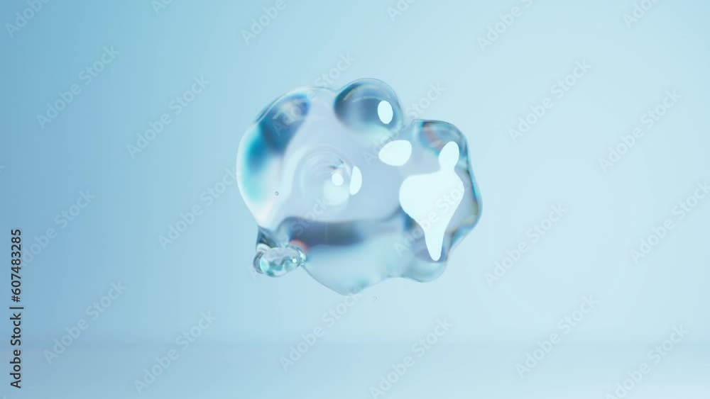 Vidéo Stock 3d rendering of a water drop floating forming in the air ...