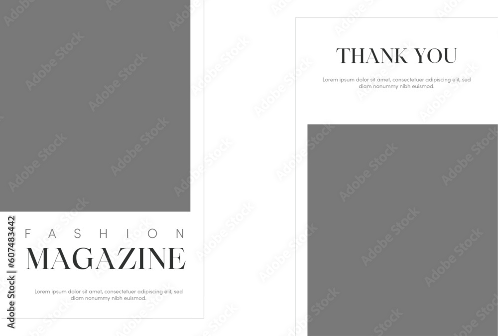 Magazine cover template front and back Stock Vector | Adobe Stock
