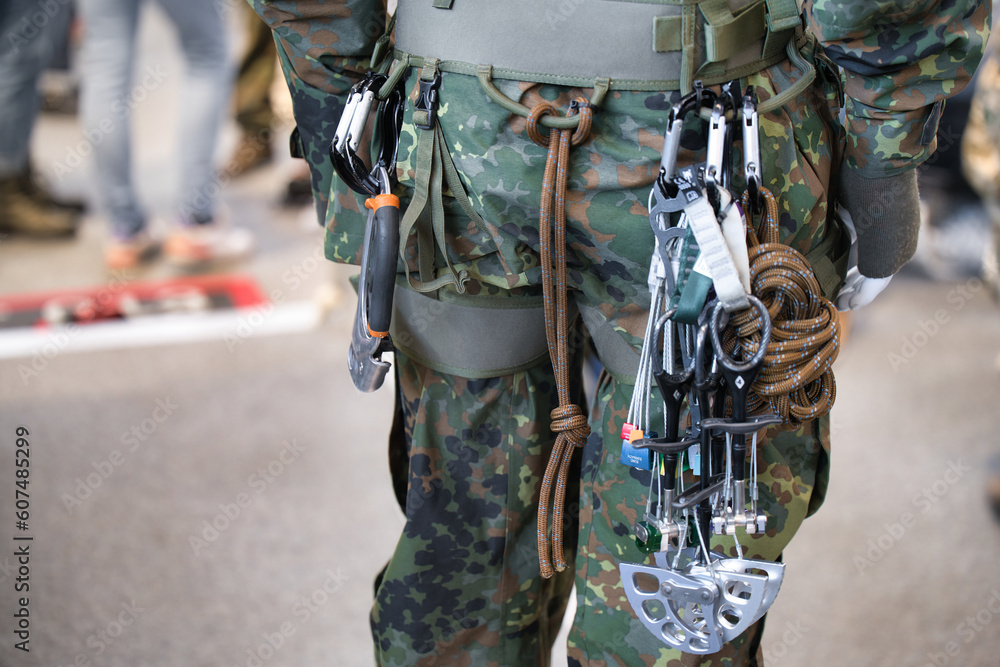 soldiers in camouflage commando hike rock set tactical young adult ...