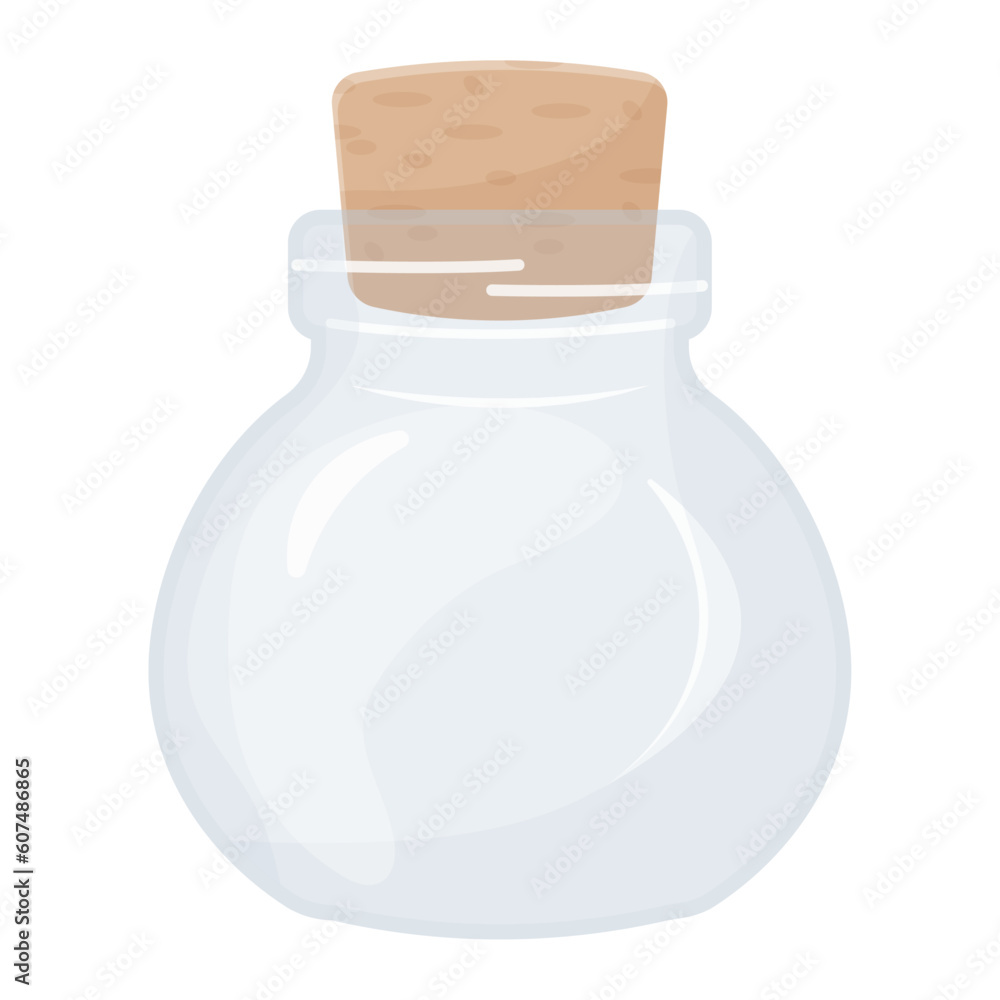 Empty glass jar. Isolated vector illustration in cartoon flat style ...