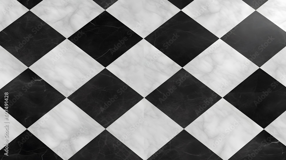 Seamless black and white checker or chess board marble tile background ...