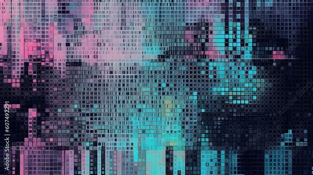 Seamless digital pixel glitch abstract error background overlay pattern ...