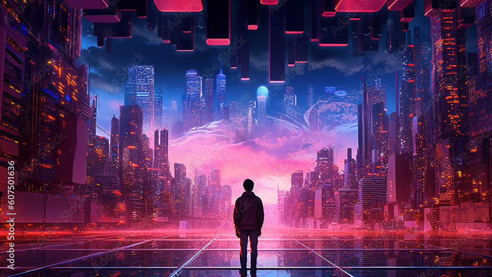 Technology and futuristic concept art, cyber illustration Stock ...