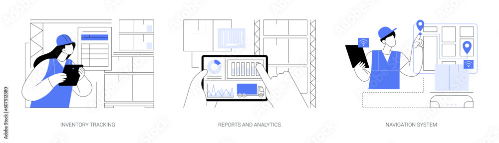 Warehouse management system abstract concept vector illustrations ...