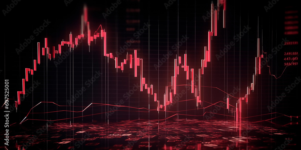 Perspective view of stock market crash and economic crisis concept rn a ...