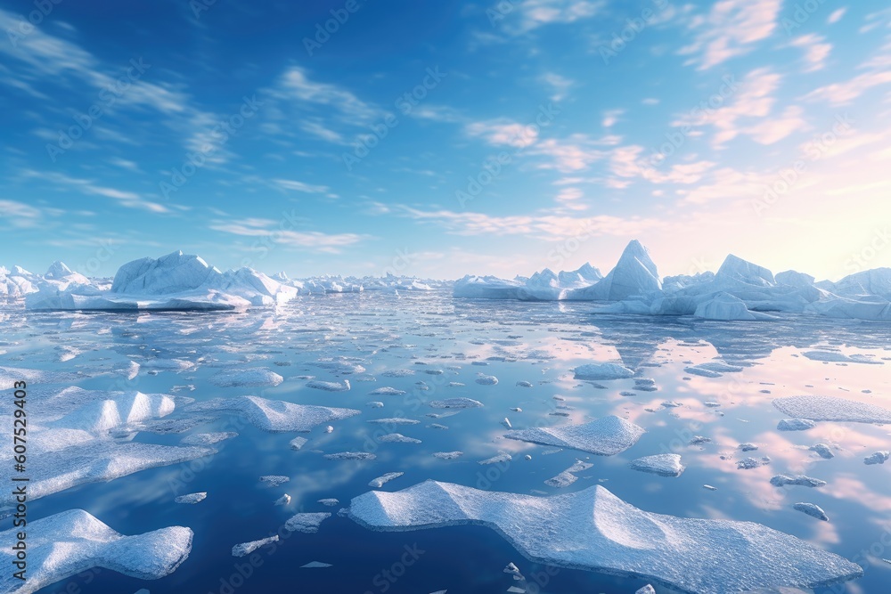 Melting Ice at the North Pole: Climate Change Impact Stock Illustration ...