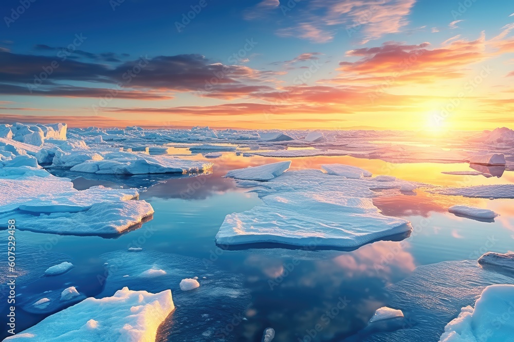 Melting Ice at the North Pole: Climate Change Impact Stock Illustration ...