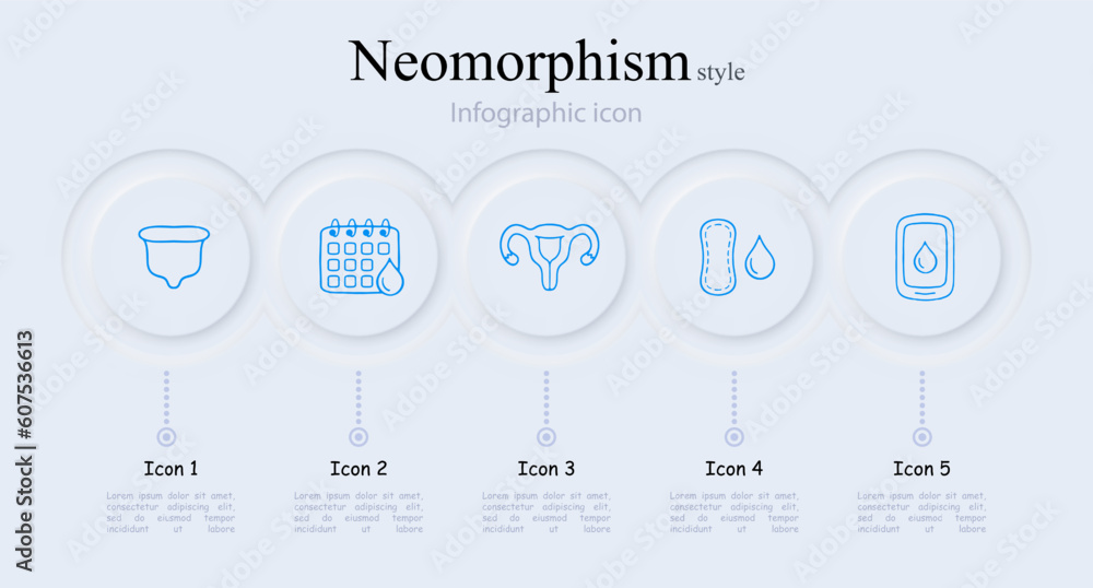 Set of vector icons representing menstruation. Period, menstrual cycle ...