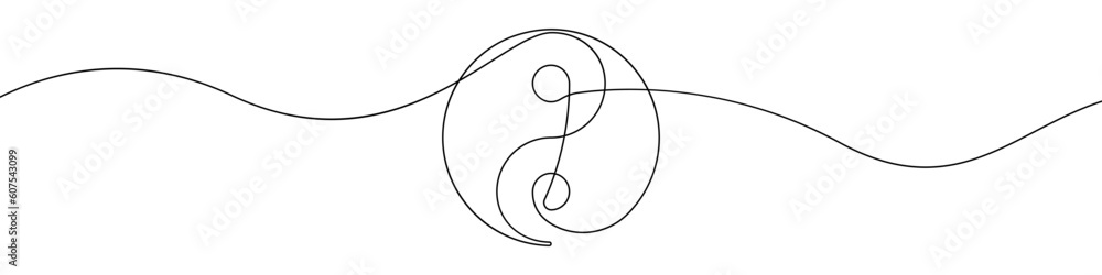 Yin Yang icon line continuous drawing vector. One line Yin Yang icon ...