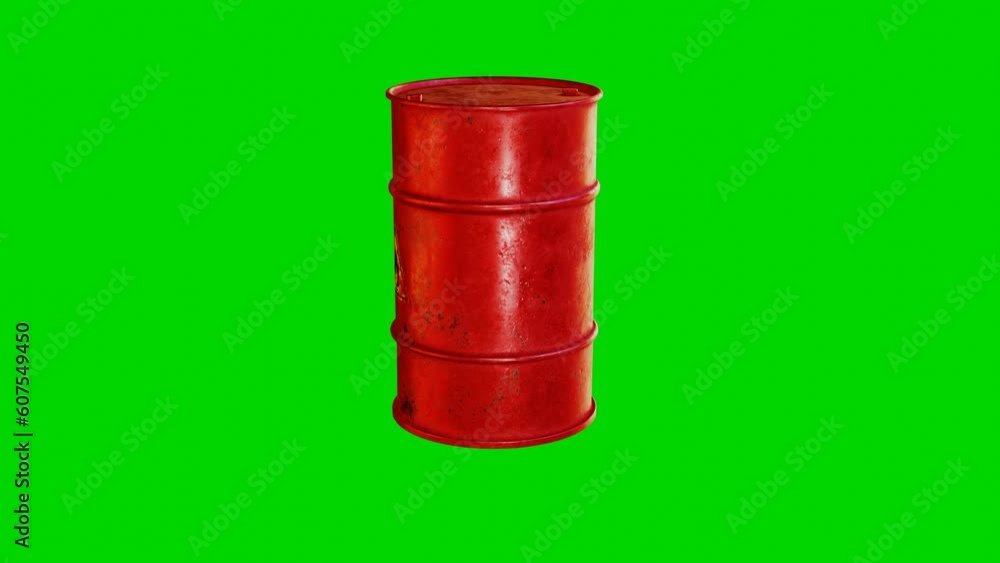 3d render model of a fuel barrel rotating on a green screen Stock-Video ...