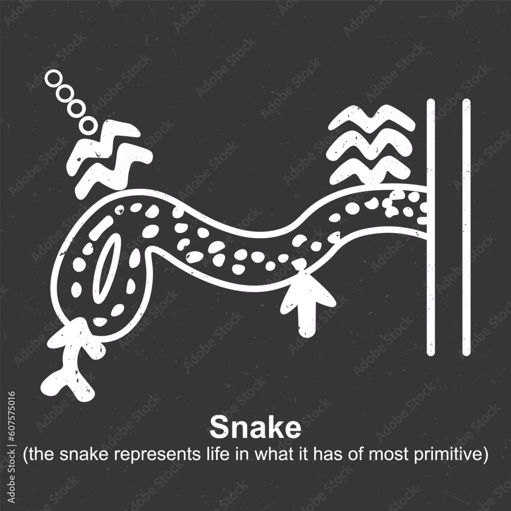 Snake (the snake represents life in what it has of most primitive ...
