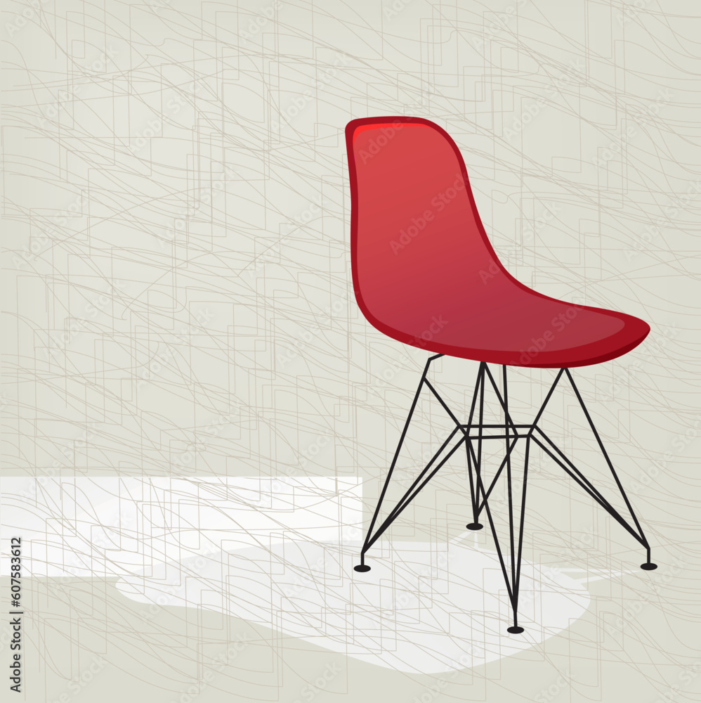 Swanky retro red mid-century modern chair with a subtle modern ...