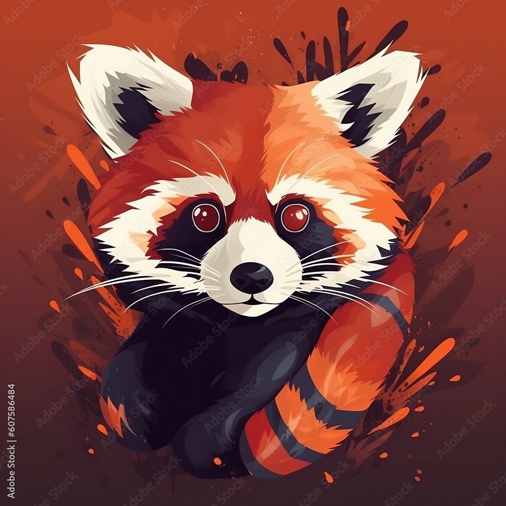 Red panda logo social media account logo sport team logo business store ...