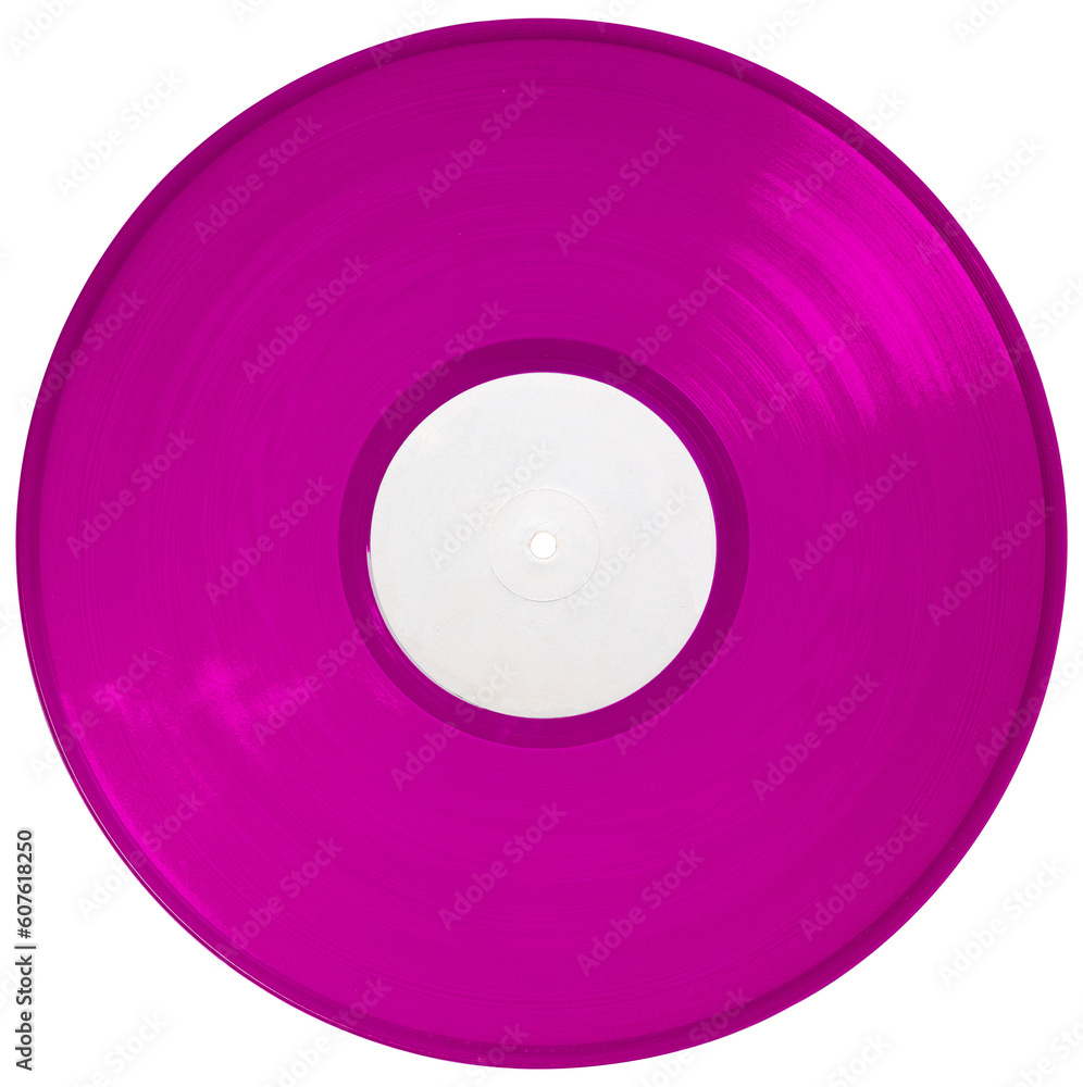 Pink vinyl record 12'' realistic photography, isolated png on ...