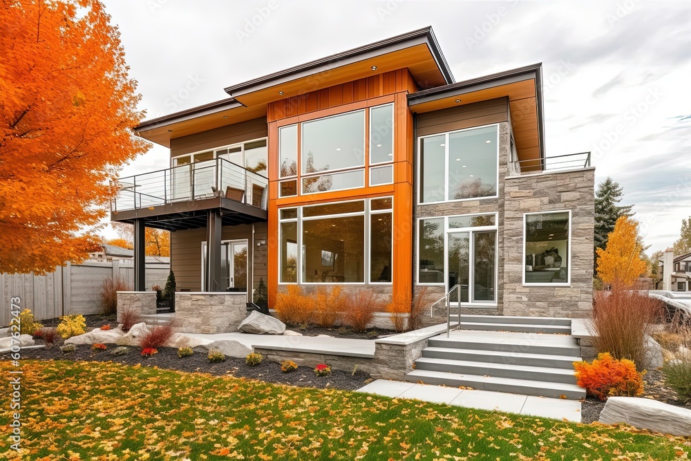 Double Garage & Orange Siding: An Innovative Aesthetic for a ...