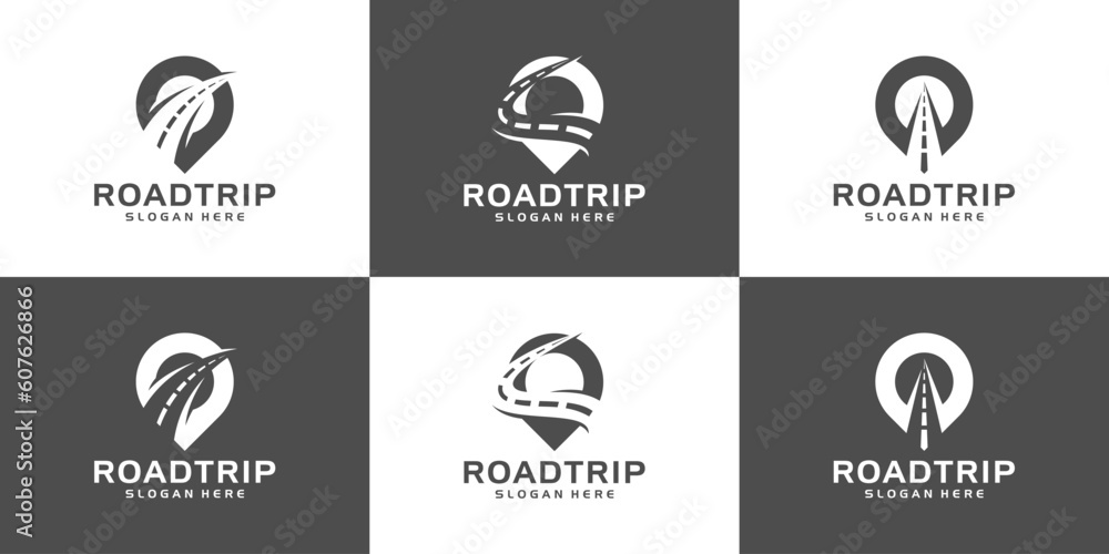Collection of road map logo design template. Street logo with location ...
