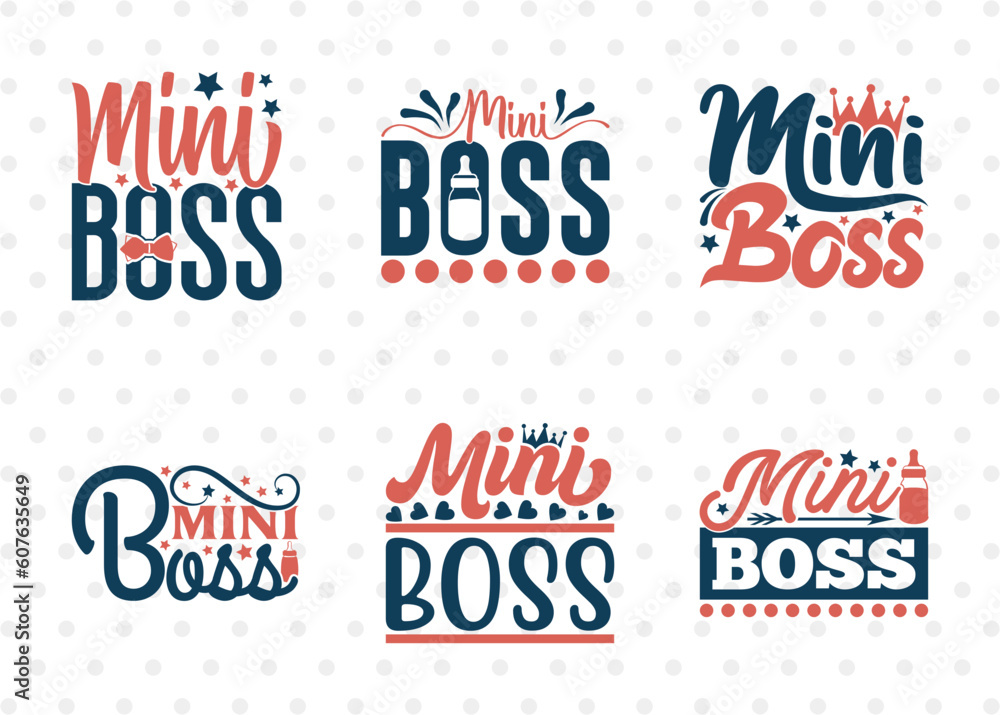 Vetor de Mini Boss SVG Bundle, Boss Svg, Newborn Svg, Child Svg, Cute ...