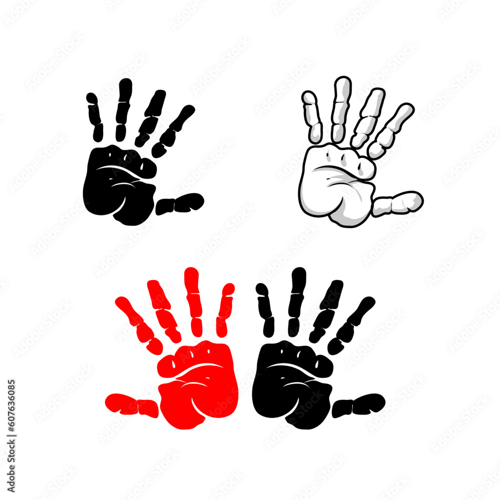 hand vector icon set. hand vector illustration. black and white vector ...