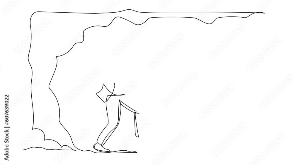 Animated self drawing of continuous one line draw businessman carrying ...