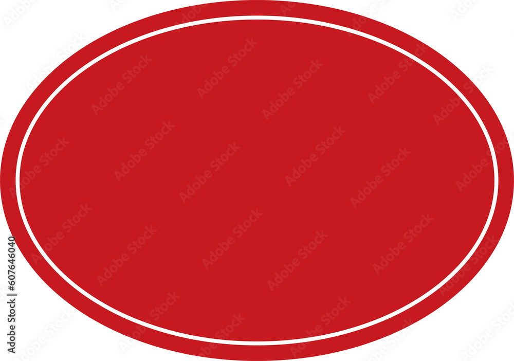 Blank red with white border label including square, rectangle, triangle ...