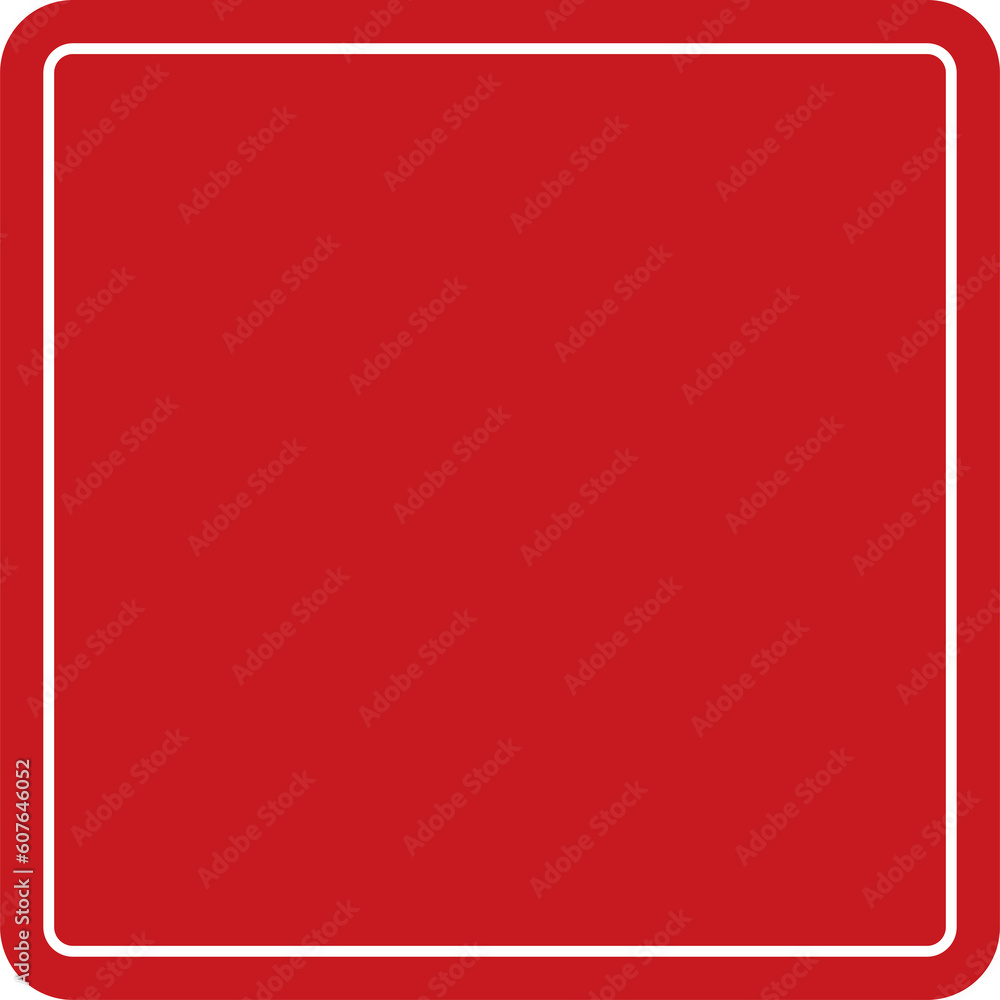 Blank red with white border label including square, rectangle, triangle ...