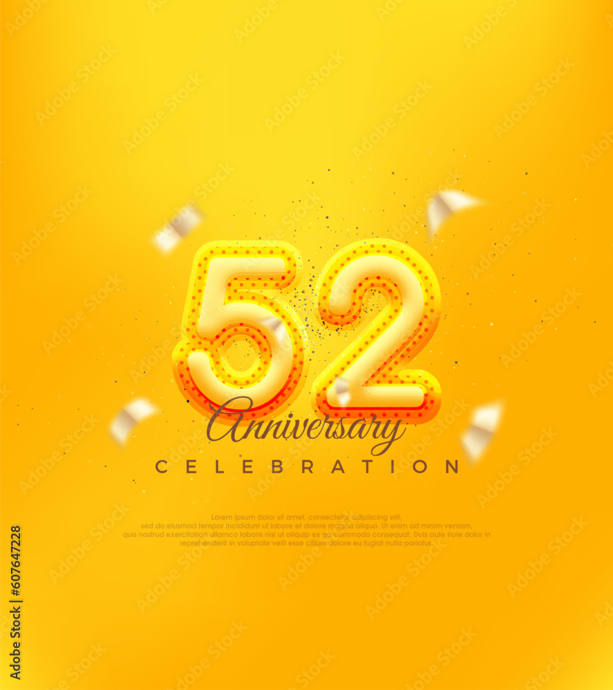Unique number with yellow balloon number illustration. Premium design ...