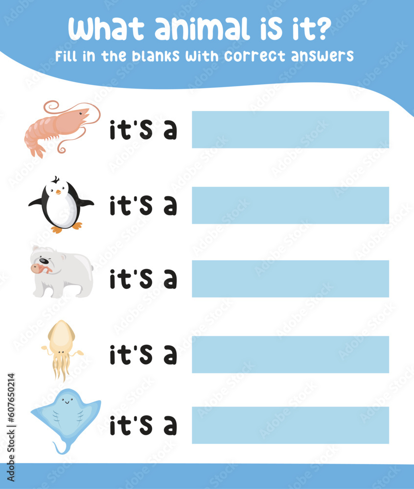 What sea animals do you see? Guess and fill in the blanks with correct ...