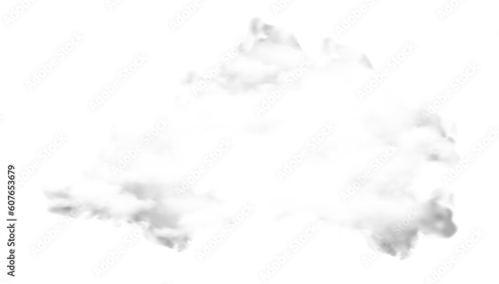 Smokey and mist cloud vector on a dark transparent background. White ...